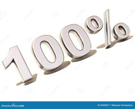 100 percent. Silver. 3d stock illustration. Image of silver - 4202047