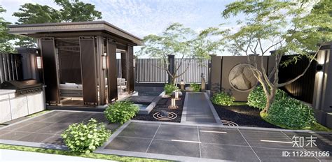 新中式居家庭院景观3d模型下载【id1123051666】知末3d模型网