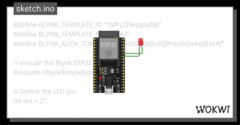 1 Led Wokwi Esp32 Stm32 Arduino Simulator