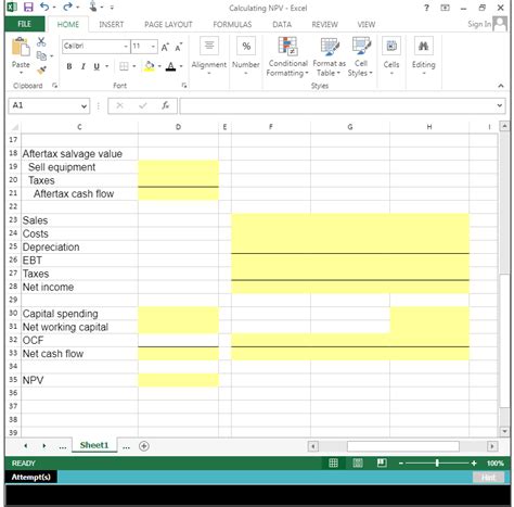 Solved X 5 2 5 X Calculating Npv Excel Formulas Data File