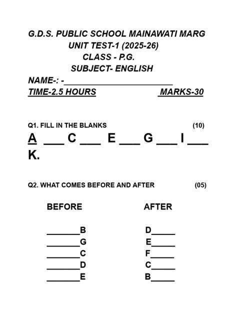 English Class Pg 1 Pdf