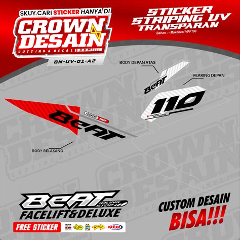Jual Stiker Striping UV Beat New 2020 Striping Transparan Beat New Beat