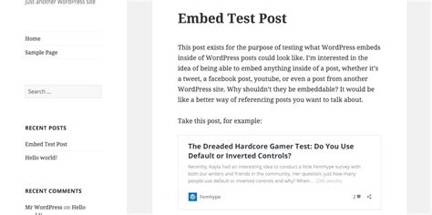 New Feature Plugin Proposed Oembed For Wordpress Posts Wp Tavern
