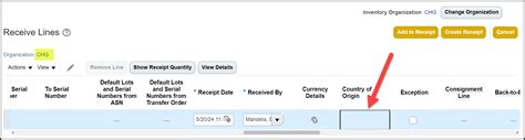 Is There An Option To Enable The Country Of Origin Field In Receive Expected Shipments And