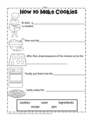 How To Make Cookies Worksheets