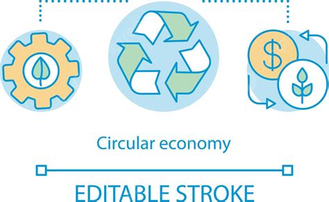 Circular Economy Concept Icon Art Editable Stroke Icon Vector Art