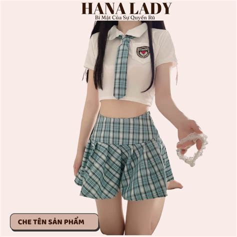 Đồ Cosplay Nữ Sinh Caro Croptop đáng Yêu Hóa Thân Học Sinh Trung Học