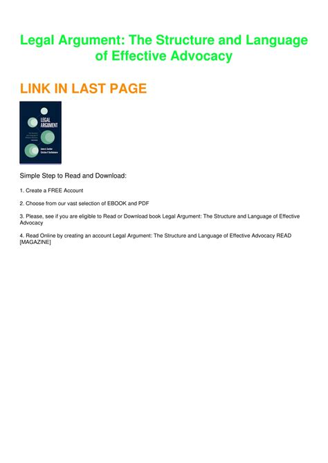 Ppt Pdfread Legal Argument The Structure And Language Of Effective