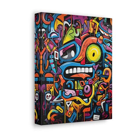 Bright Colorful Graffiti Art Modern Wall Art Canvas Gallery Wrap Stretched Canvas 1 25