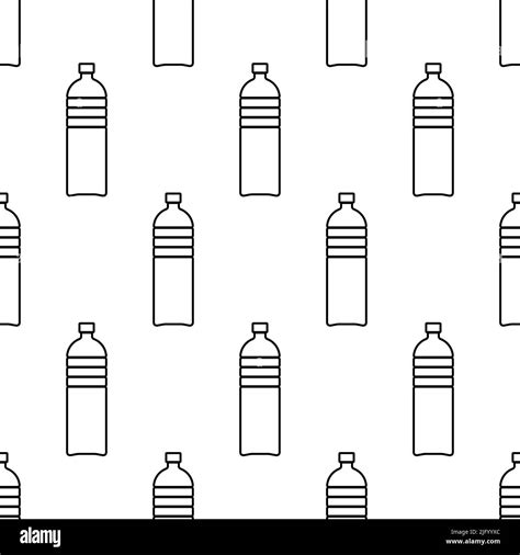 Water Bottle Icon Seamless Pattern Mineral Water Bottle Vector Art Illustration Stock Vector
