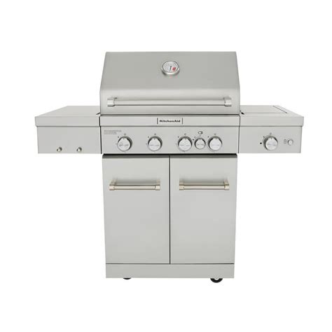 Kitchenaid 4 Burner Propane Gas Grill In Stainless Steel With Ceramic