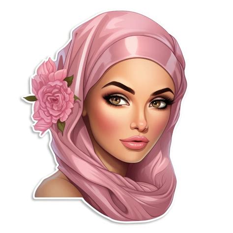 Premium Ai Image Sticker Of A Beautiful Arabian Barbie On A White