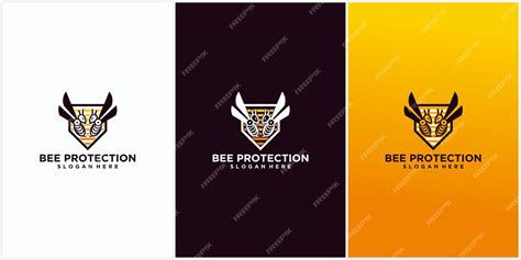 Premium Vector Bee Protection Logo Template Design Honey Shield Logo Template Design