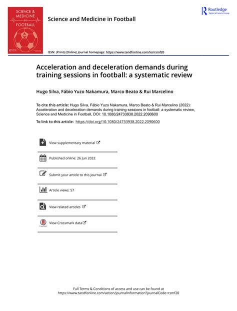 Pdf Acceleration And Deceleration Demands During Training Sessions In