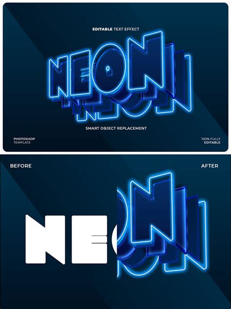 霓虹灯堆栈文字效果素材cnn