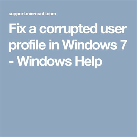 Fix A Corrupted User Profile In Windows Windows Windows User Profile