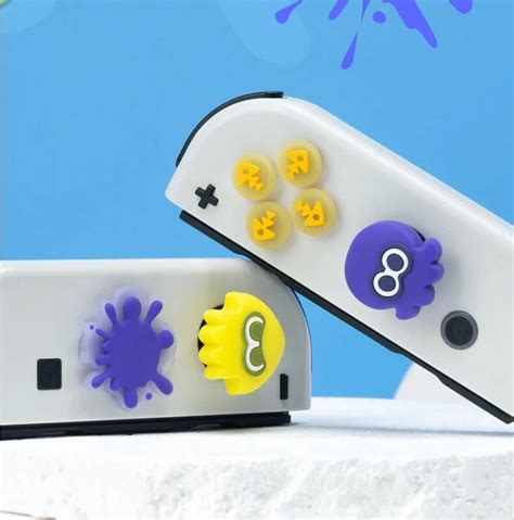 Cute Squid Silicone Soft D Pad Cross Button Abxy Key Sticker Skin Case For Switch Oled 