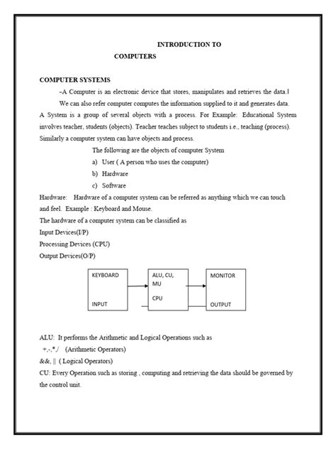 1. INTRODUCTION TO COMPUTERS COMPUTER SYSTEMS | Download Free PDF | Computer Data Storage ...