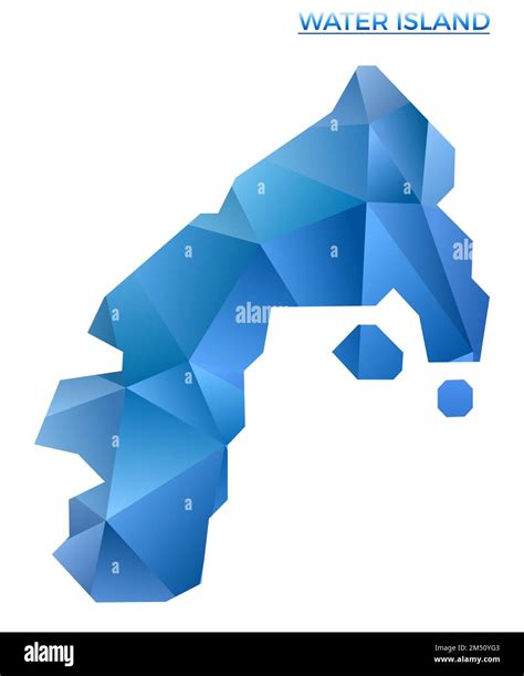 Vector Polygonal Water Island Map Vibrant Geometric Island In Low Poly Style Amazing