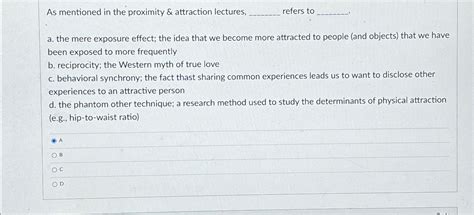 Solved As Mentioned In The Proximity And Attraction Lectures