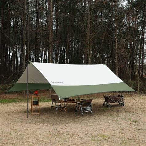 대형 실버 코팅 타프 방수 천막 캠핑 야외 그늘 타포린 텐트 쉼터 해변 차양 플라이 시트 티몬
