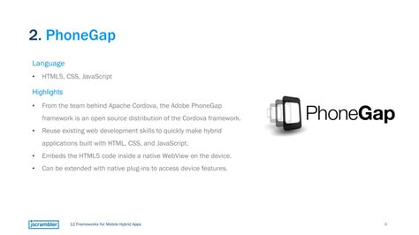 Ppt 12 Frameworks For Mobile Hybrid Apps Powerpoint Presentation Free Download Id8238310