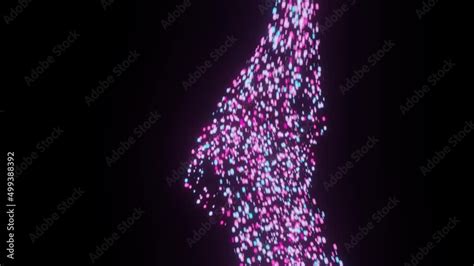 Vidéo Stock Network Connection Structure Cyberspace With Moving Particles Futuristic Digital