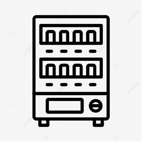 Vending Machine Line Icon Vector And Beverages Food Png And Vector