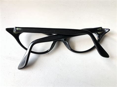 Vintage Selecta Eyeglass Frames Black Cat Eye Desig Gem