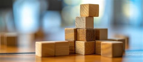 Premium Photo Wooden Building Blocks Used To Create A Kpi Or Key Performance Indicator