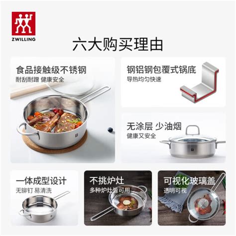 双立人ZWILLING平底锅 煎锅 ZWILLING 双立人 平底锅煎锅不锈钢煎牛排鸡蛋锅具电磁炉无涂层锅NovaPlus24cm多少钱 聚超值
