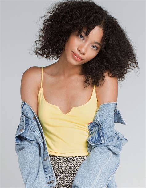 Heart And Hips Split V Womens Yellow Crop Tank Yellow Tillys