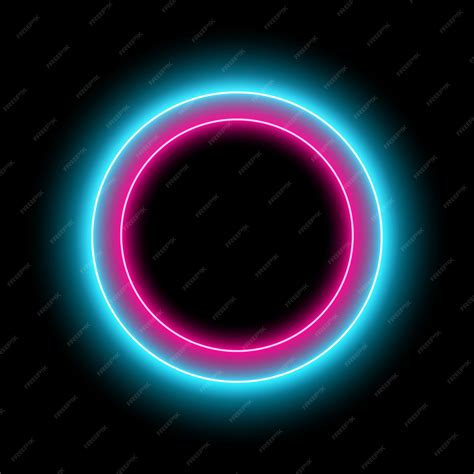 Cercle Au Néon Avec Effet De Lumière Cadre Rond Moderne Avec Espace