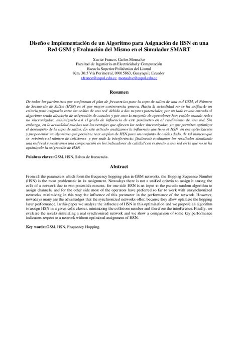 pdf diseño e implementación de un algoritmo para asignación de hsn en