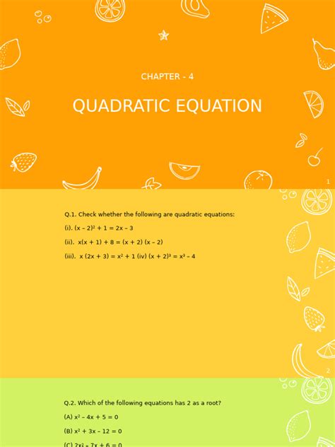 Chapter 4 Quadratic Equations Pdf Quadratic Equation Factorization