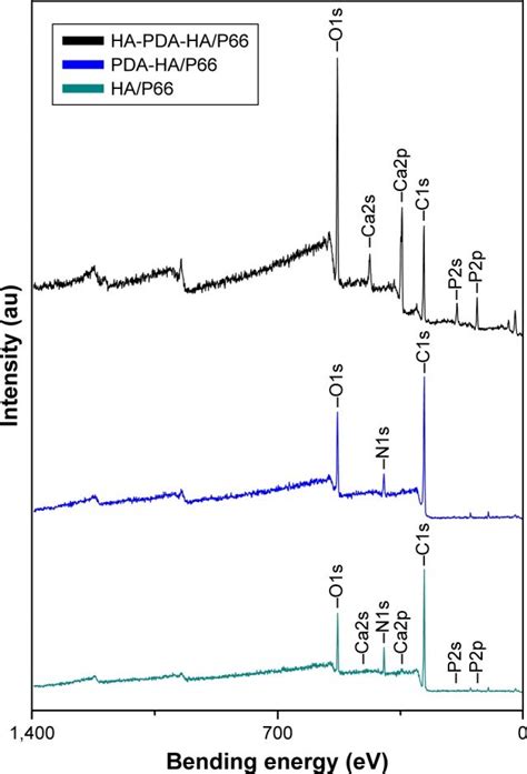 Xps Survey Scans Identifying Surface Chemical Composition Of Hap66