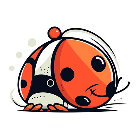 Милый ледибуг изолирован на белом фоне Векторная иллюстрация Премиум векторы