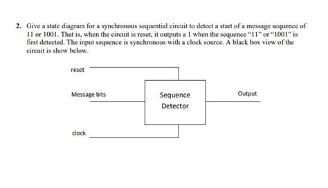 Solved Give A State Diagram For A Synchronous Sequential