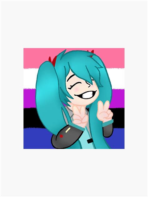 Genderfluid Miku Sticker For Sale By Sneakthedawn Redbubble
