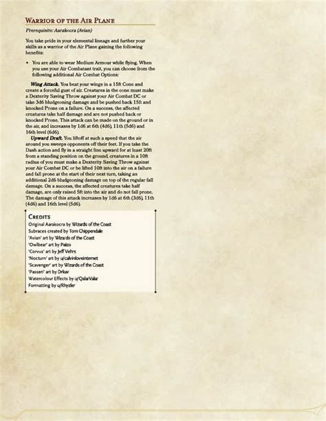 The Aarakocra Race Revamped 6 Flavourful Sub Races And Racial Feats