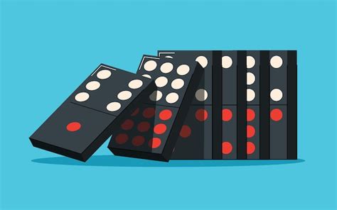 Domino isoliert Domino-Effekt-Vektor-Illustration | Premium Vektor