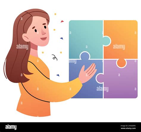 The Girl Assembles A Puzzleconcept Of Logical Thinking Analytical Mind Human Intelligence