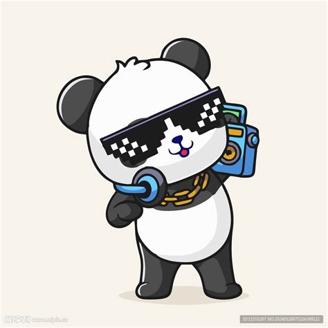 可爱熊猫矢量卡通插画设计图 卡通设计 广告设计 设计图库 昵图网