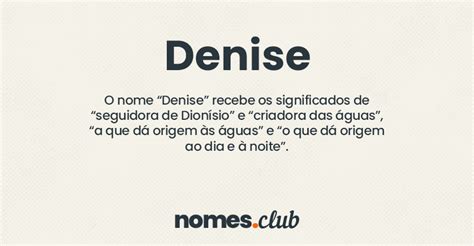Significado Do Nome Denise Origem E Numerologia Nomes Club