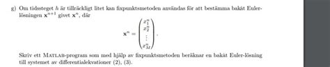fixpunktsmetoden bakåt euler programmering python pluggakuten