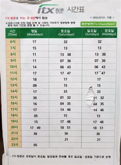 코레일 중앙선 청량리역 열차시간표 요금표 2022 9 11 기준 네이버 블로그