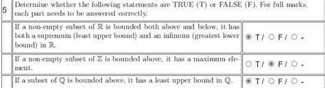 Solved Determine Whether The Following Statements Are TRUE Chegg