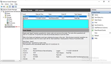 How To Resolve Quarantined Cluster Node On Hyper V