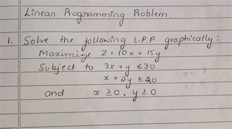 Linear Programming Problem 1 Solve the | StudyX