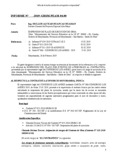 Suspension De Plazo De Ejecucion El Condor Pdf Precipitación